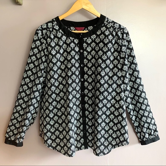 212 Collection | Tops | 22 Collection Black And White Floral Brocade ...